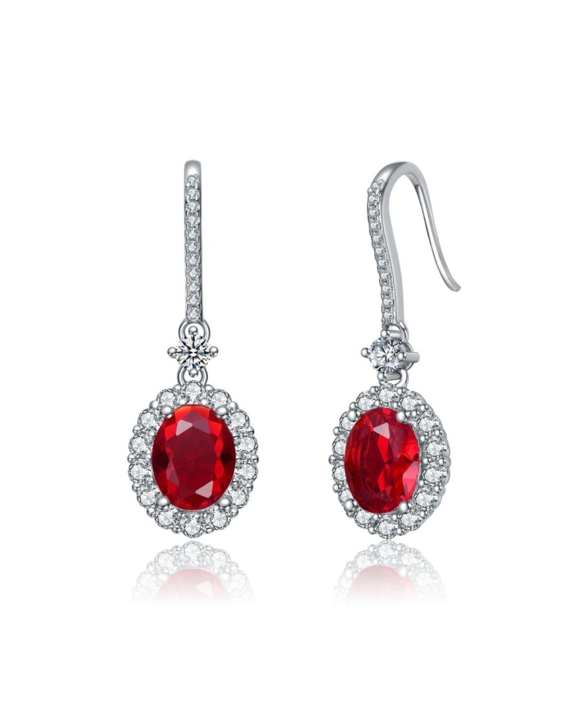 Click here for White Gold Plated with Colored Cubic Zirconia Drop... prices