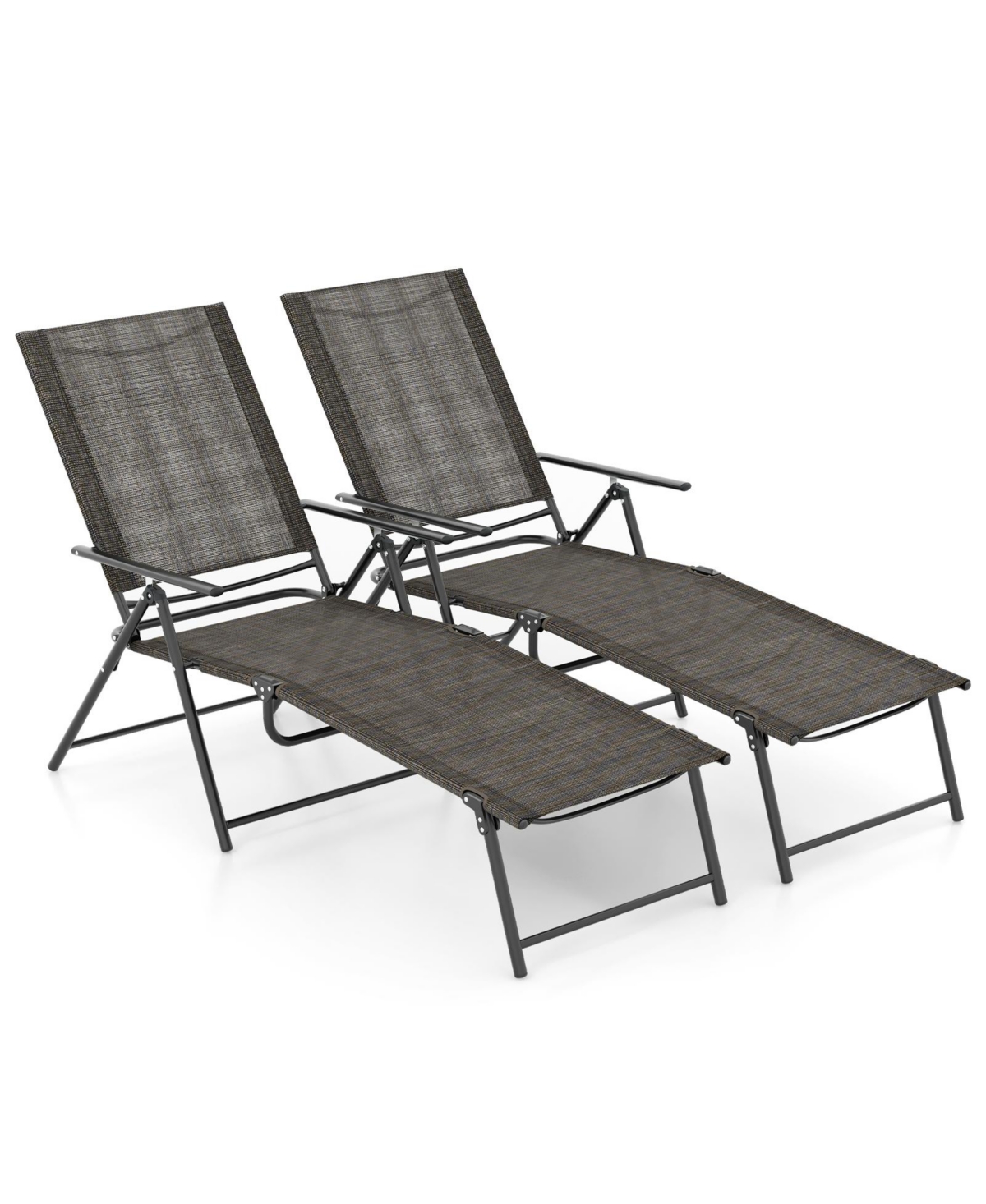 Click here for Gymax 2PCS Folding Chaise Lounge Chairs w/ 6-Level... prices