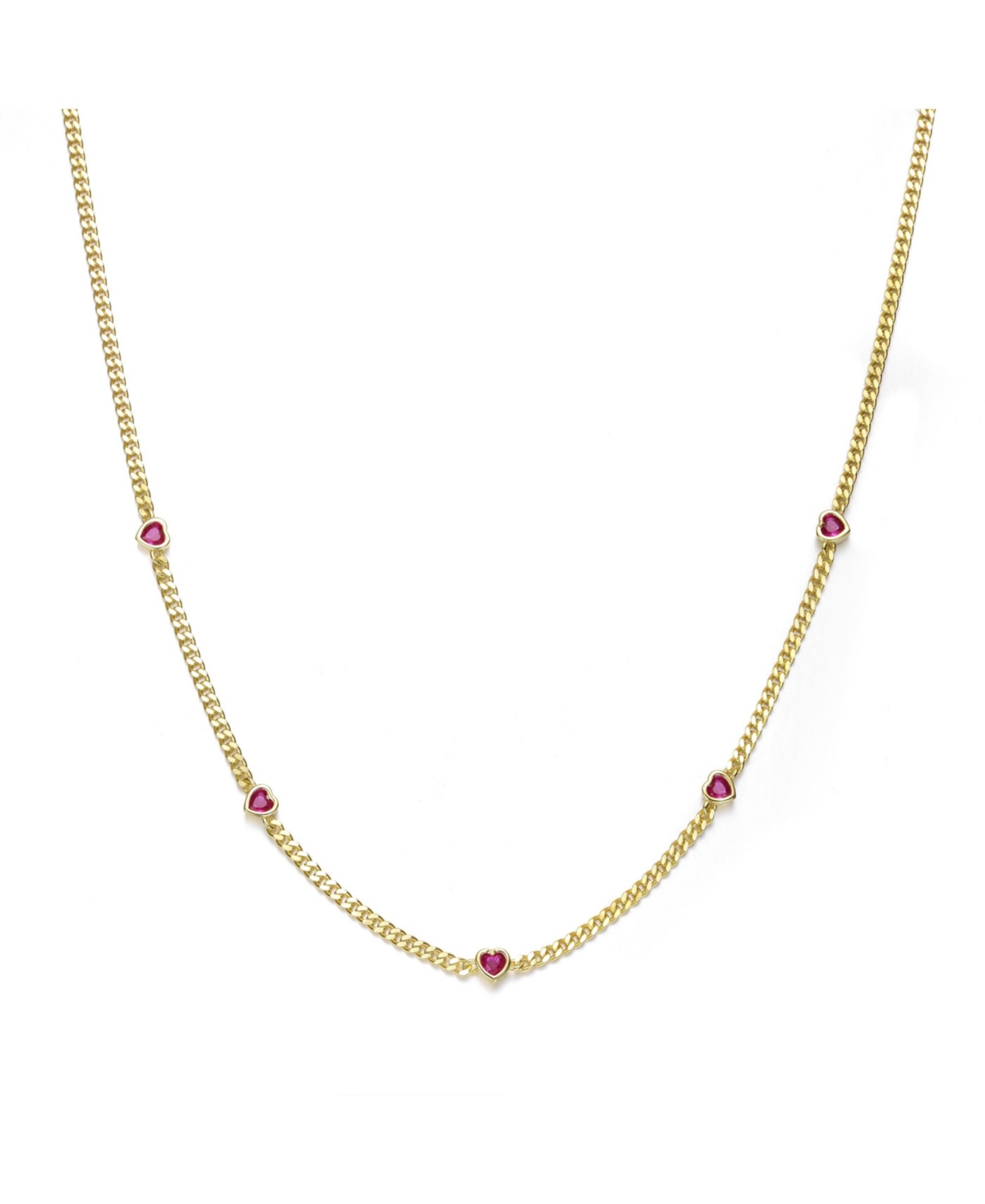 Click here for 14K Gold Plated with Red Heart Accents Chain Neckl... prices