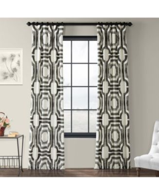 Half Price Drapes Mecca Steel Geometric Printed Cotton Room Darkening ...