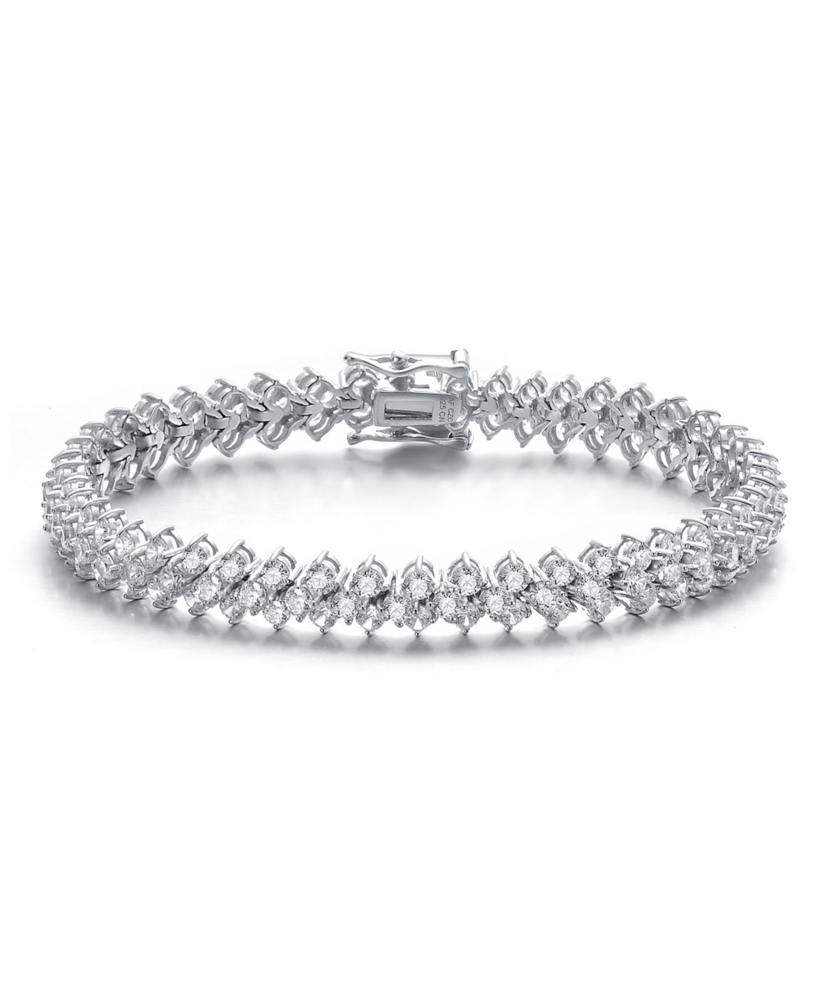 Click here for Sterling Silver White Gold Plating with Clear Cubi... prices