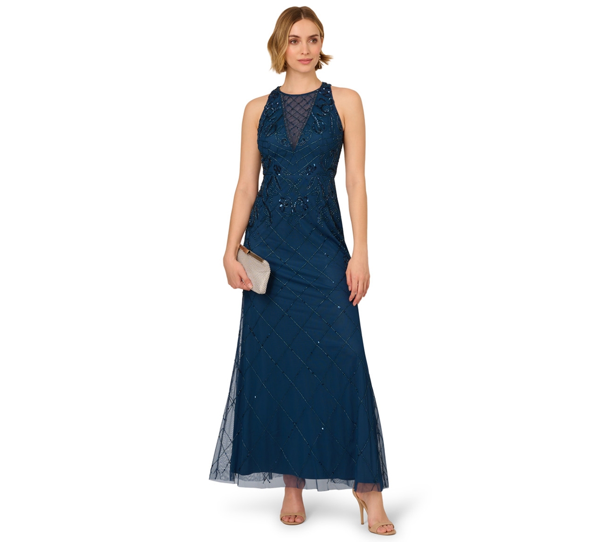 Click here for Adrianna Papell Womens Embellished Mermaid Gown -... prices