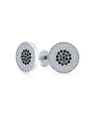 Bling Jewelry Precision Target – 11MM Black & White CZ Stud Earrings ...