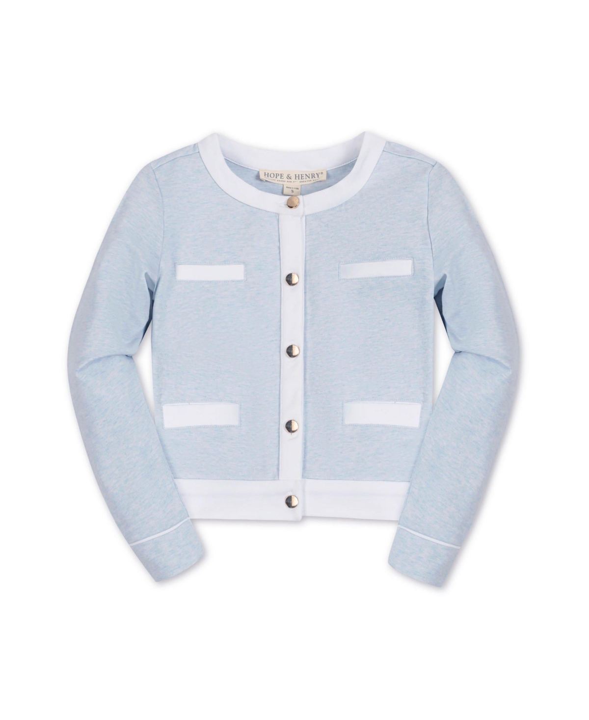 Click here for Hope & Henry Girls French Terry Contrast Trim Card... prices