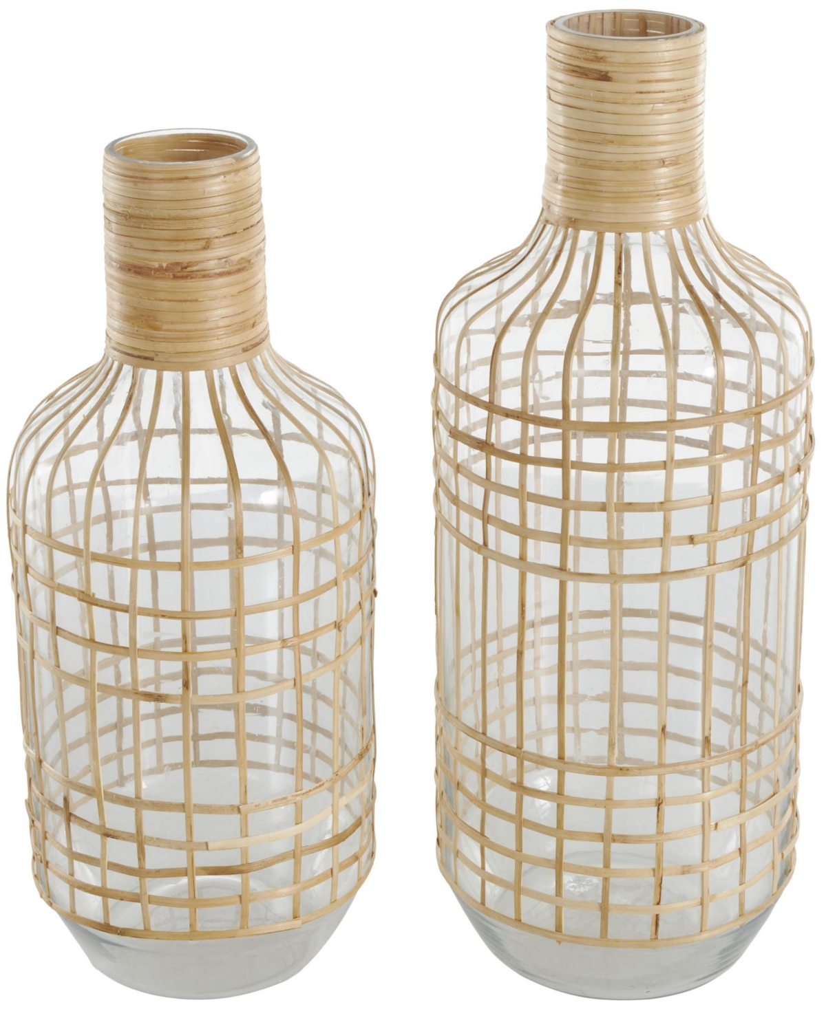 Click here for Rosemary Lane Glass Bohemian Vase  Set of 2 - Clea... prices