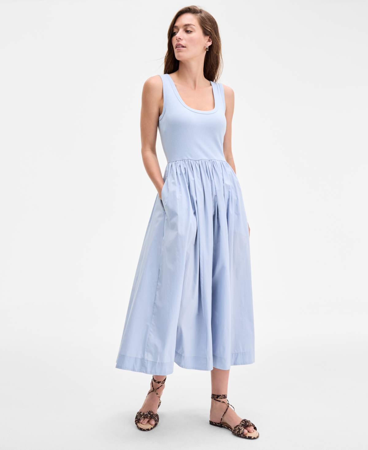 Click here for On 34th Womens Sleeveless Scoop-Neck Midi Dress  E... prices