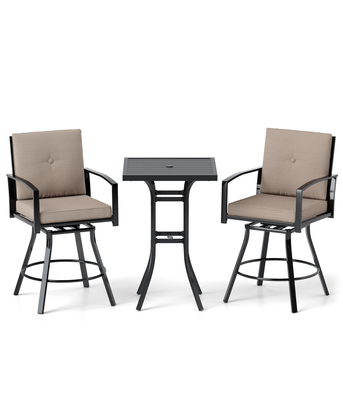 Click here for 3 Pieces Patio Swivel Bar Set with Soft Cushions a... prices