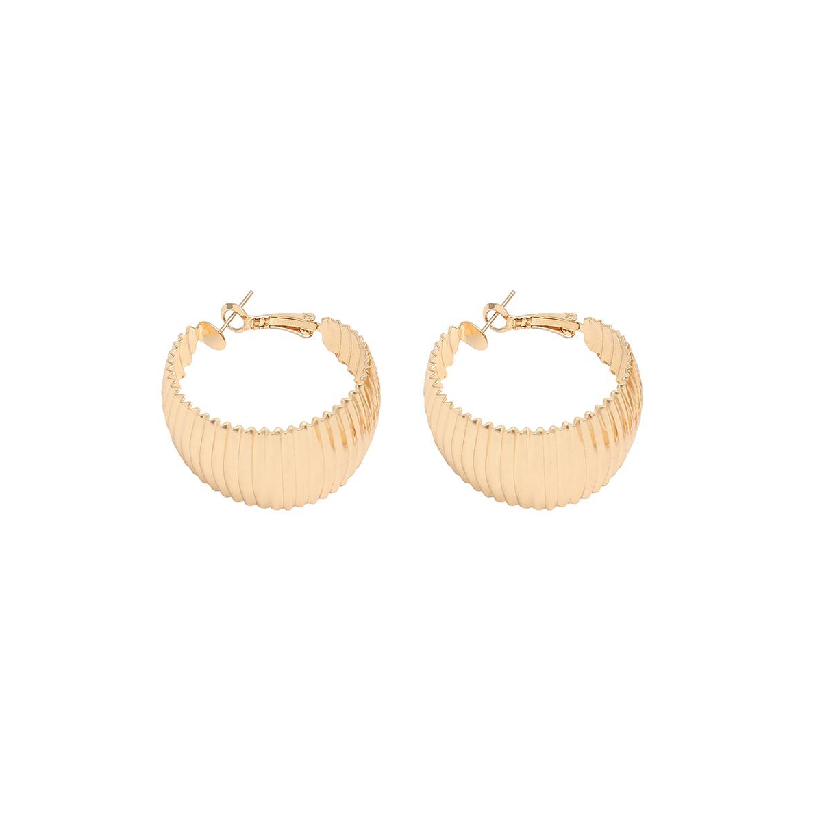 Click here for Sohi Womens Gold Ripple Hoop Earrings - Gold prices