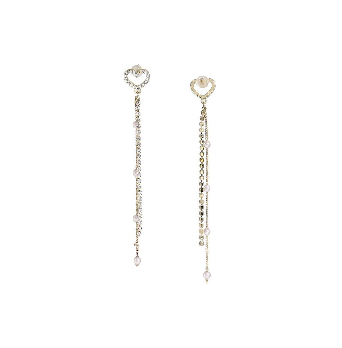 Click here for Sohi Womens White Sleek Drop Earrings - Silver prices