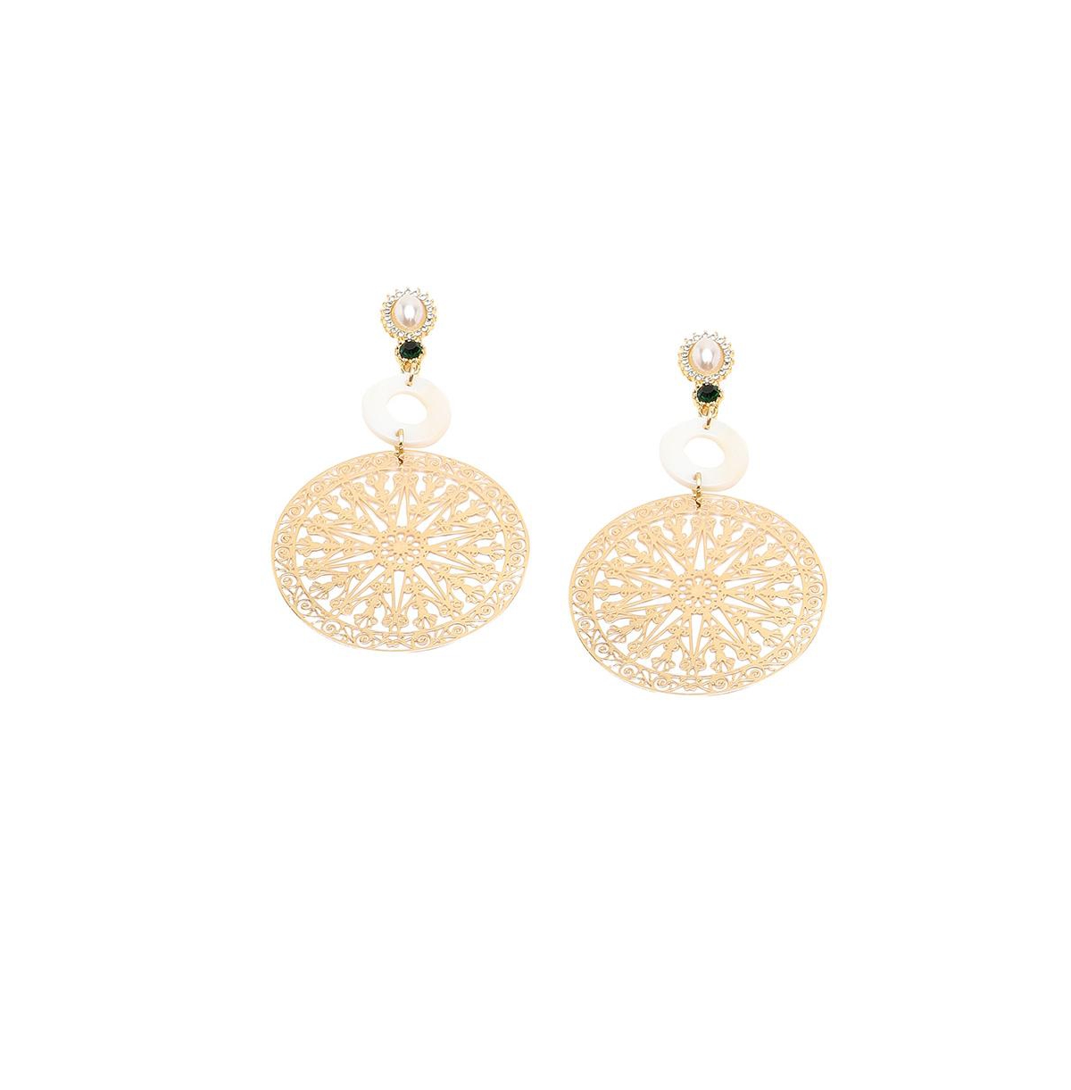 Click here for Sohi Womens White Celestrial Filigree Drop Earring... prices