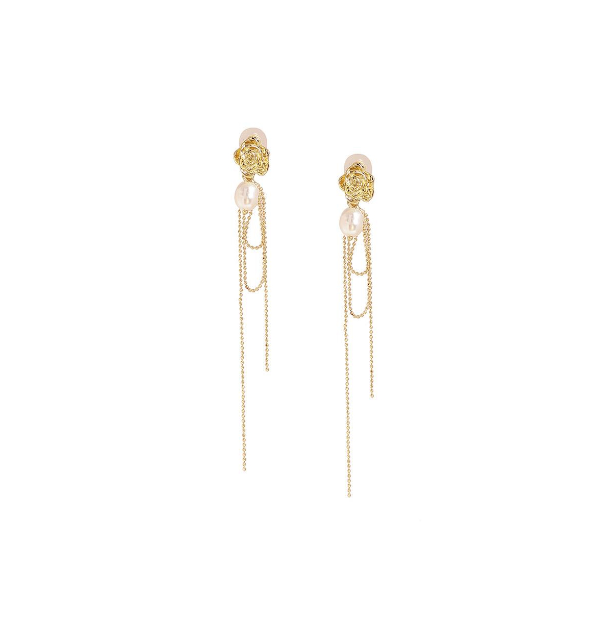 Click here for Sohi Womens White Sleek Drop Earrings - Gold prices