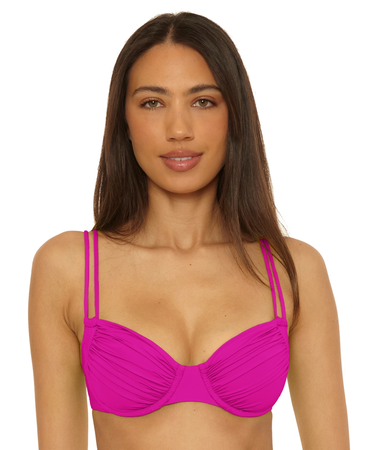 Click here for Becca Womens Color Code Ruched Underwire Bikini To... prices