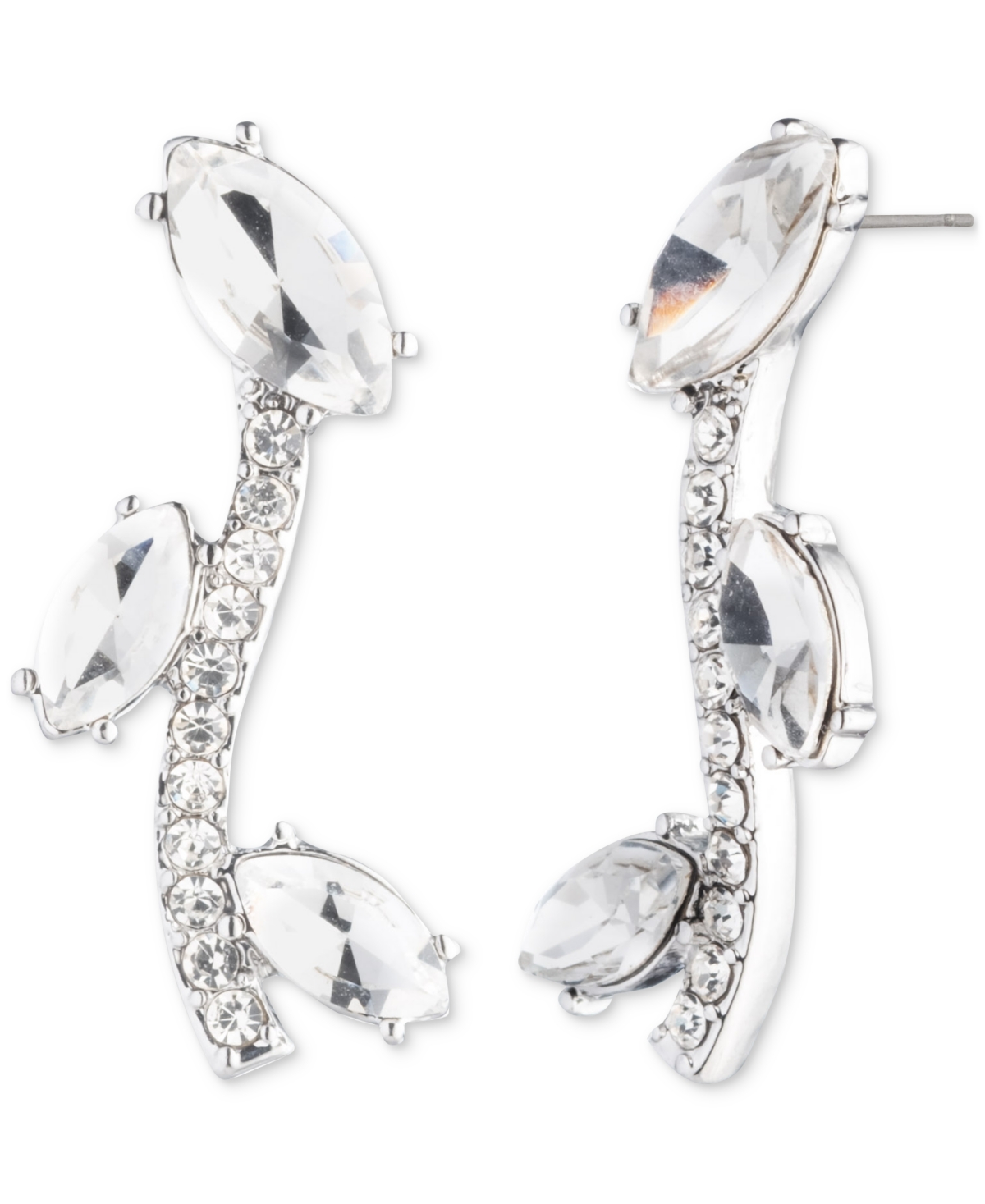 Click here for Givenchy Silver Tone Viney Crystal Crawler Earring... prices