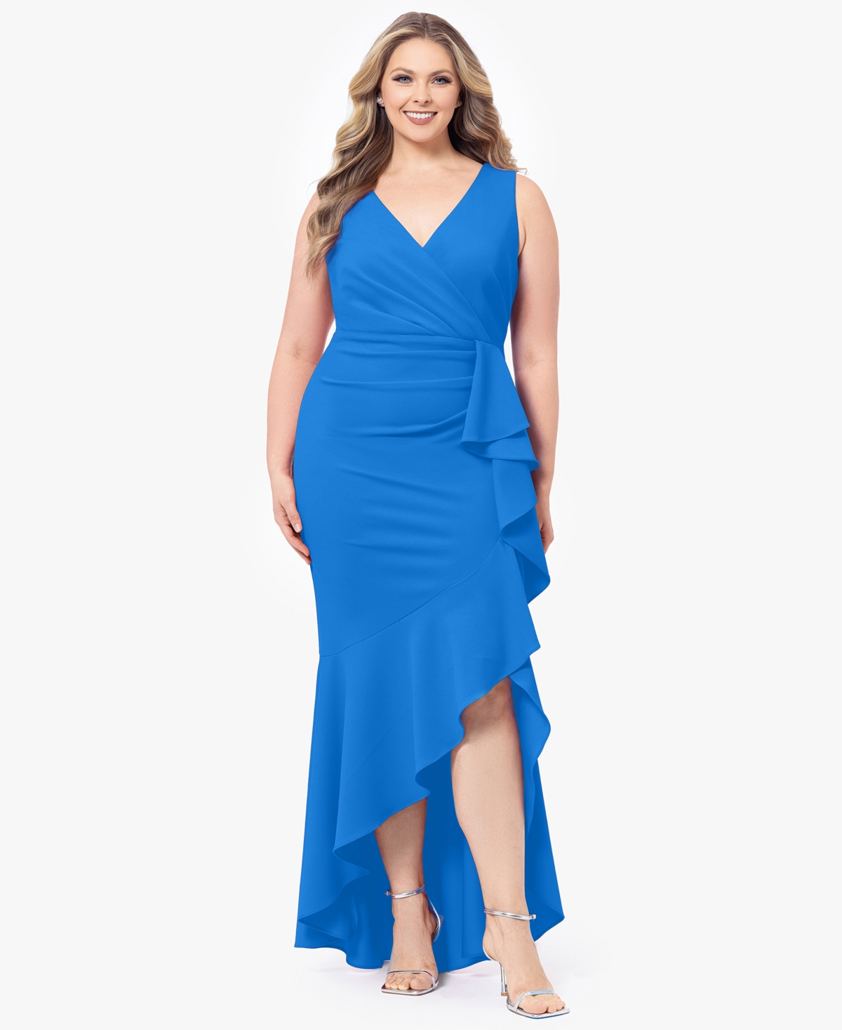Click here for Betsy & Adam Plus Size Sleeveless Ruffled High-Low... prices