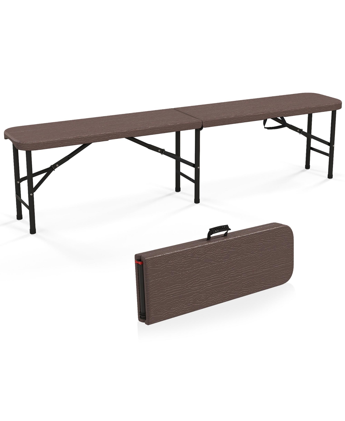 Click here for Gymax 6 ft Plastic Folding Bench Portable Fold-in-... prices