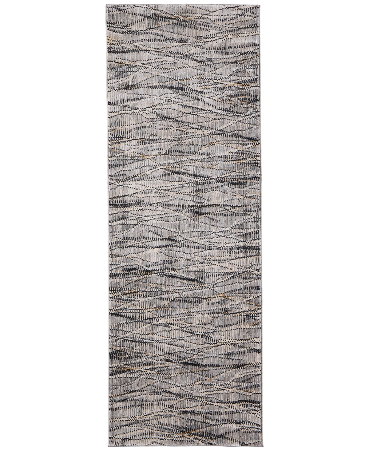 Feizy Sonora 39NXF 26x73 Runner Area Rug - Gray  Ivory