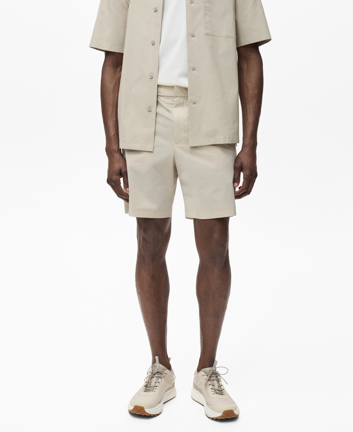 Click here for Mango Mens Water-Repellent Bermuda Shorts - Beige prices