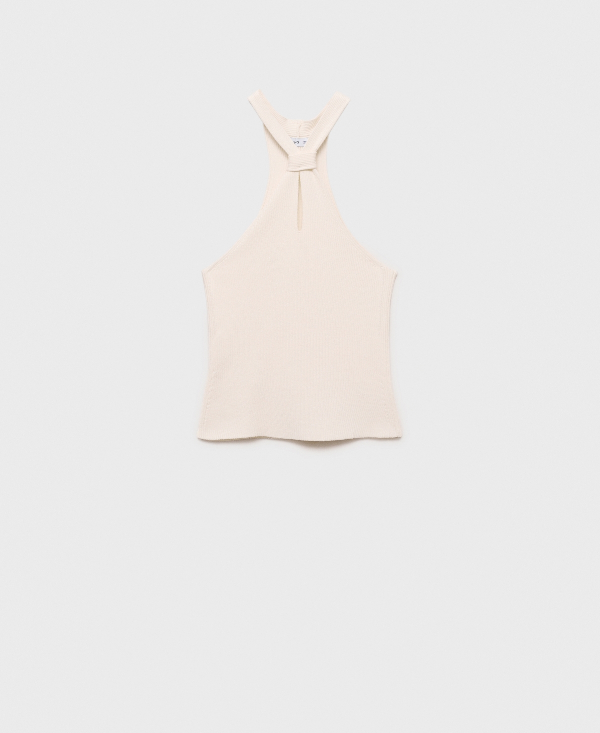 Click here for Mango Womens Knot Detail Halter-Neck Top - Ecru prices