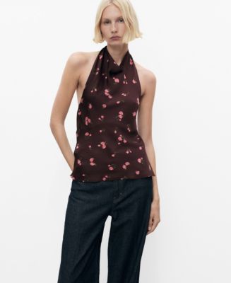 Mango Women's Draped Floral Top - Macy's