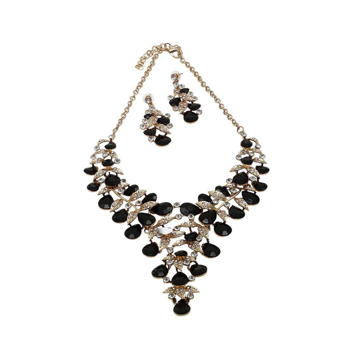 Click here for Sohi Party Stone Jewellery Set - Black prices