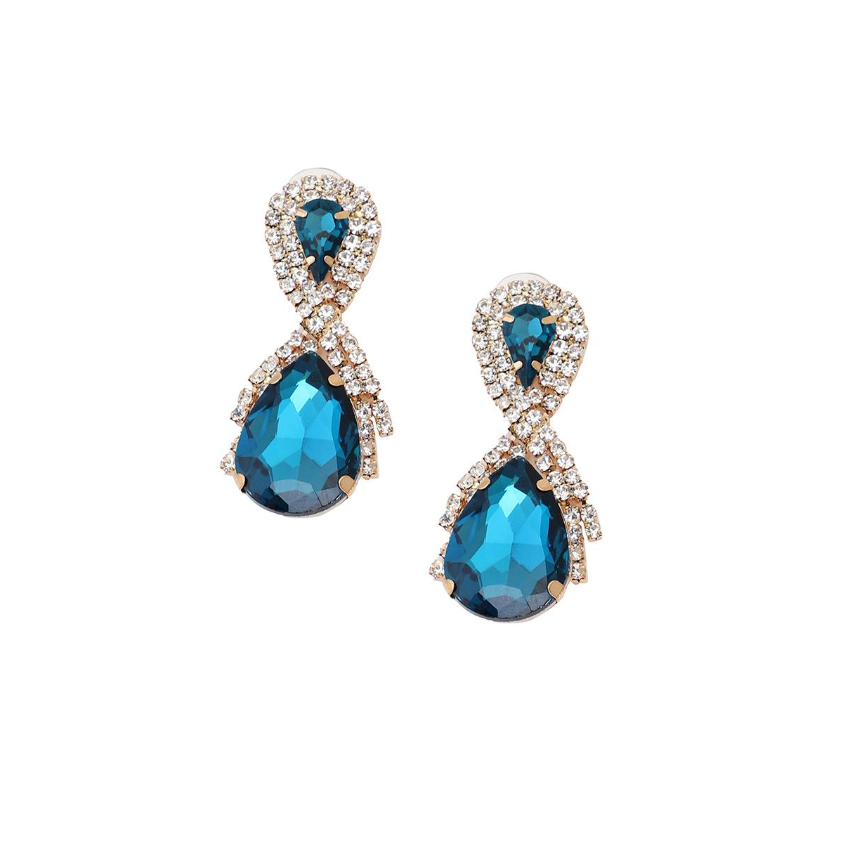 Click here for Sohi Teardrop Stone Drop Earrings - Blue prices