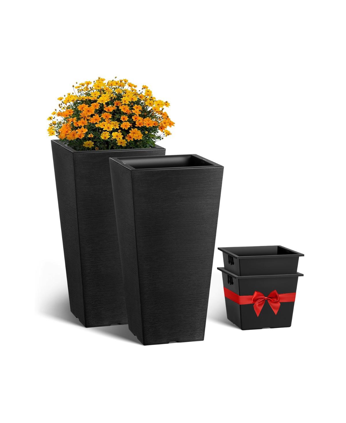 Click here for Tall Planter Set of 2 Square Tapered Planters for... prices