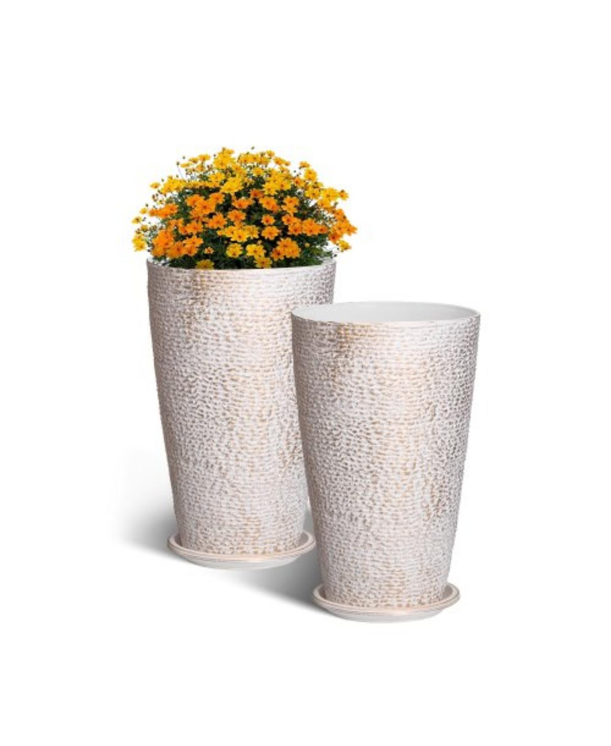 Click here for Slickblue Tall Round Tapered Plant Pots Set of 2 f... prices