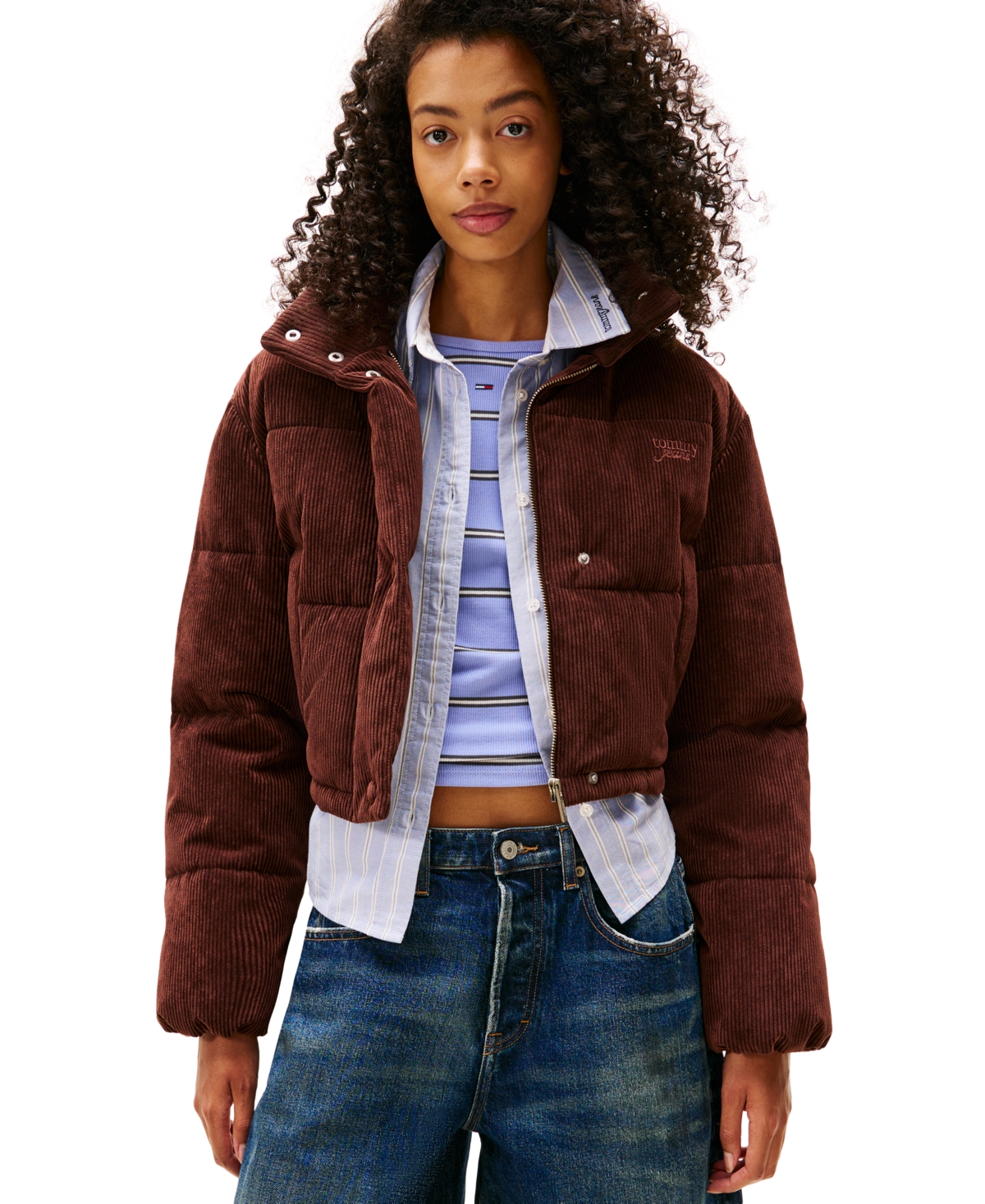 Click here for Tommy Jeans Womens Corduroy Cropped Puffer Jacket... prices