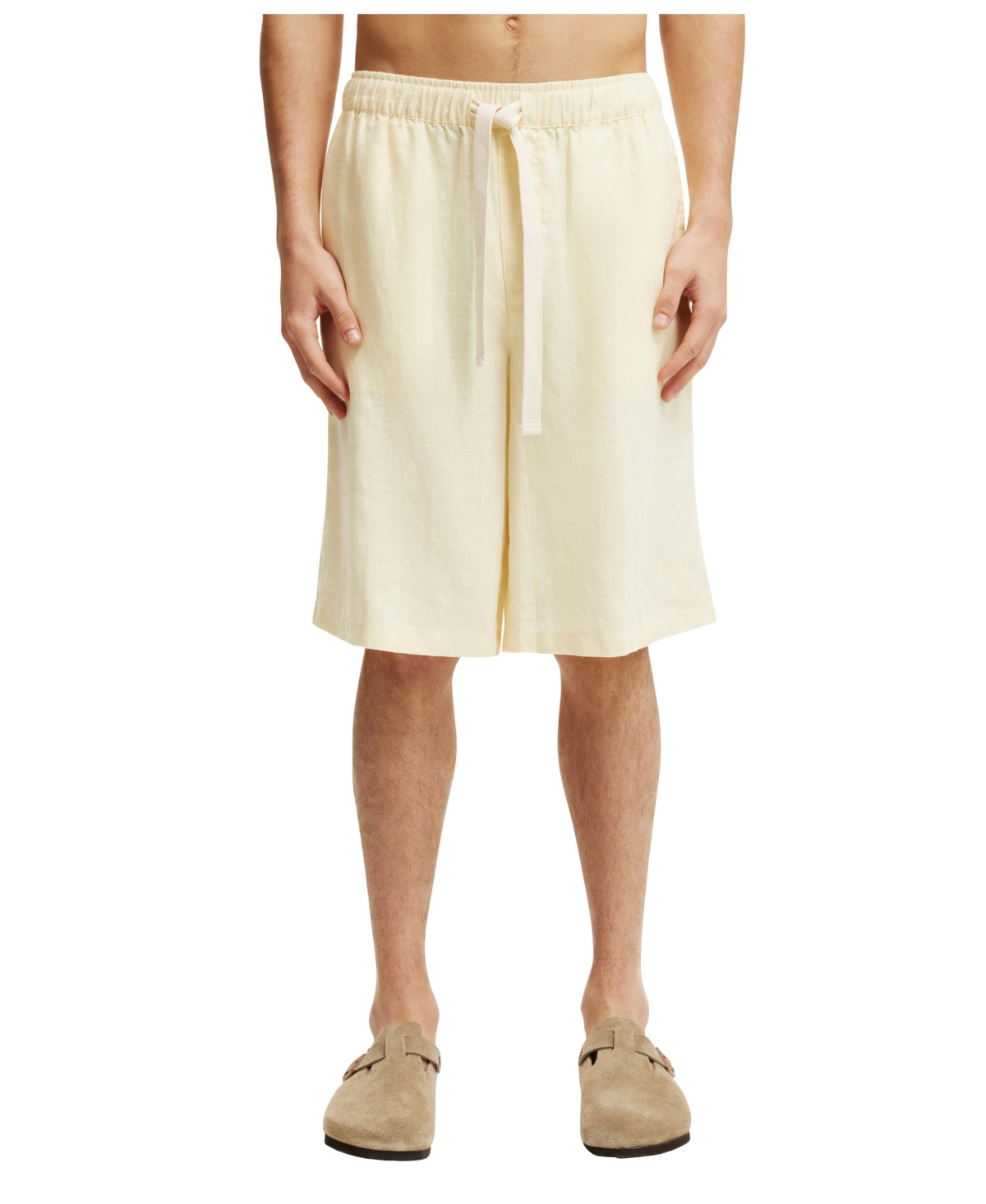 Click here for Cotton On Mens Baggy Linen Shorts - yellow prices
