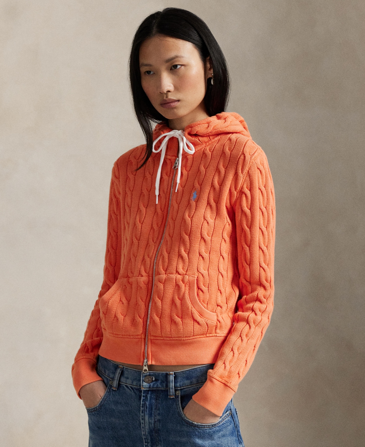 Click here for Polo Ralph Lauren Womens Cable-Knit Cotton Full-Zi... prices