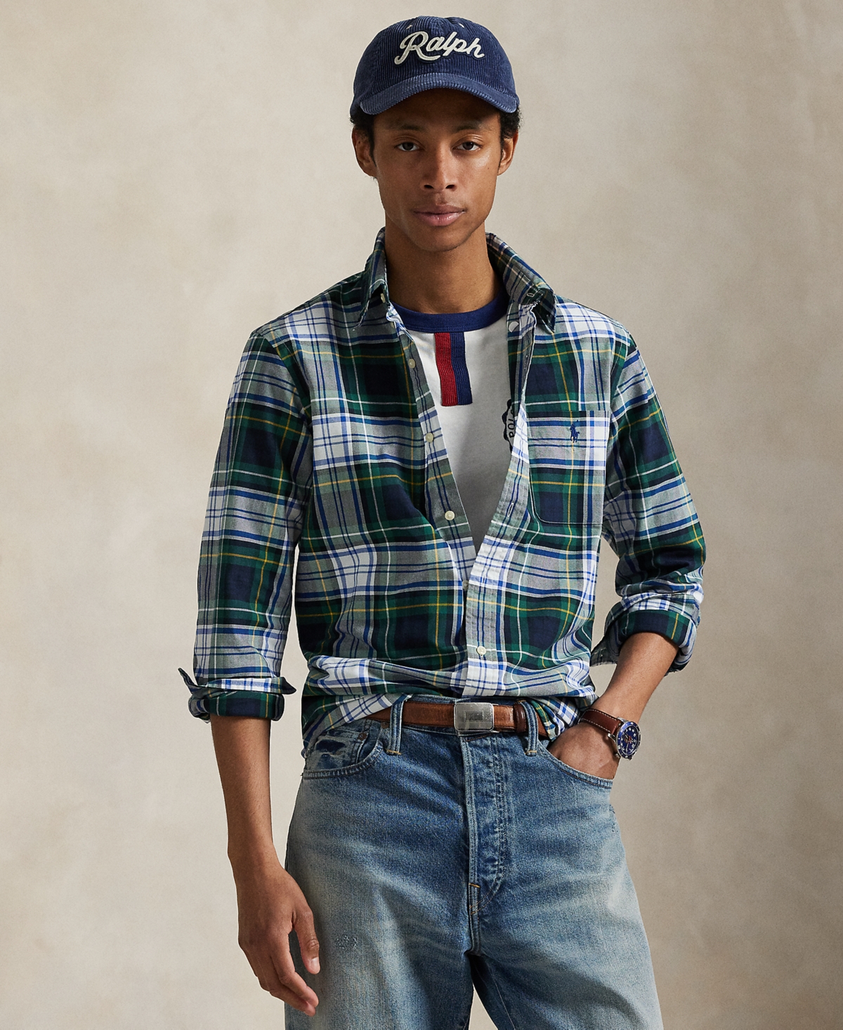 Click here for Polo Ralph Lauren Mens Classic-Fit Plaid Oxford Sh... prices