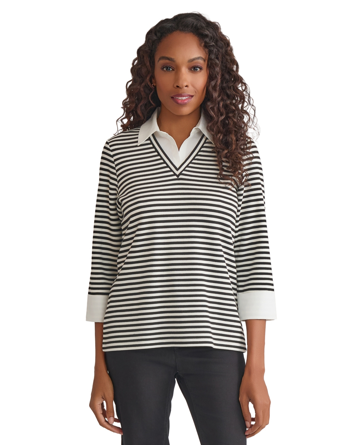 Click here for Jones New York Womens V-Neck Top - Nyc White /Jone... prices