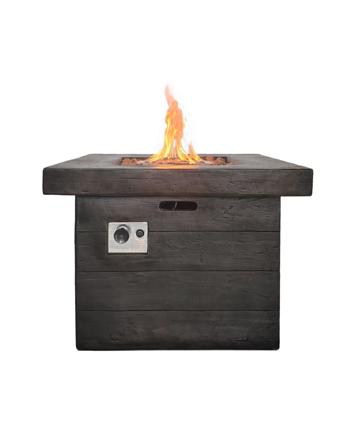 Click here for 32 in. Outdoor Square Fire Pit -Black - Distressed... prices