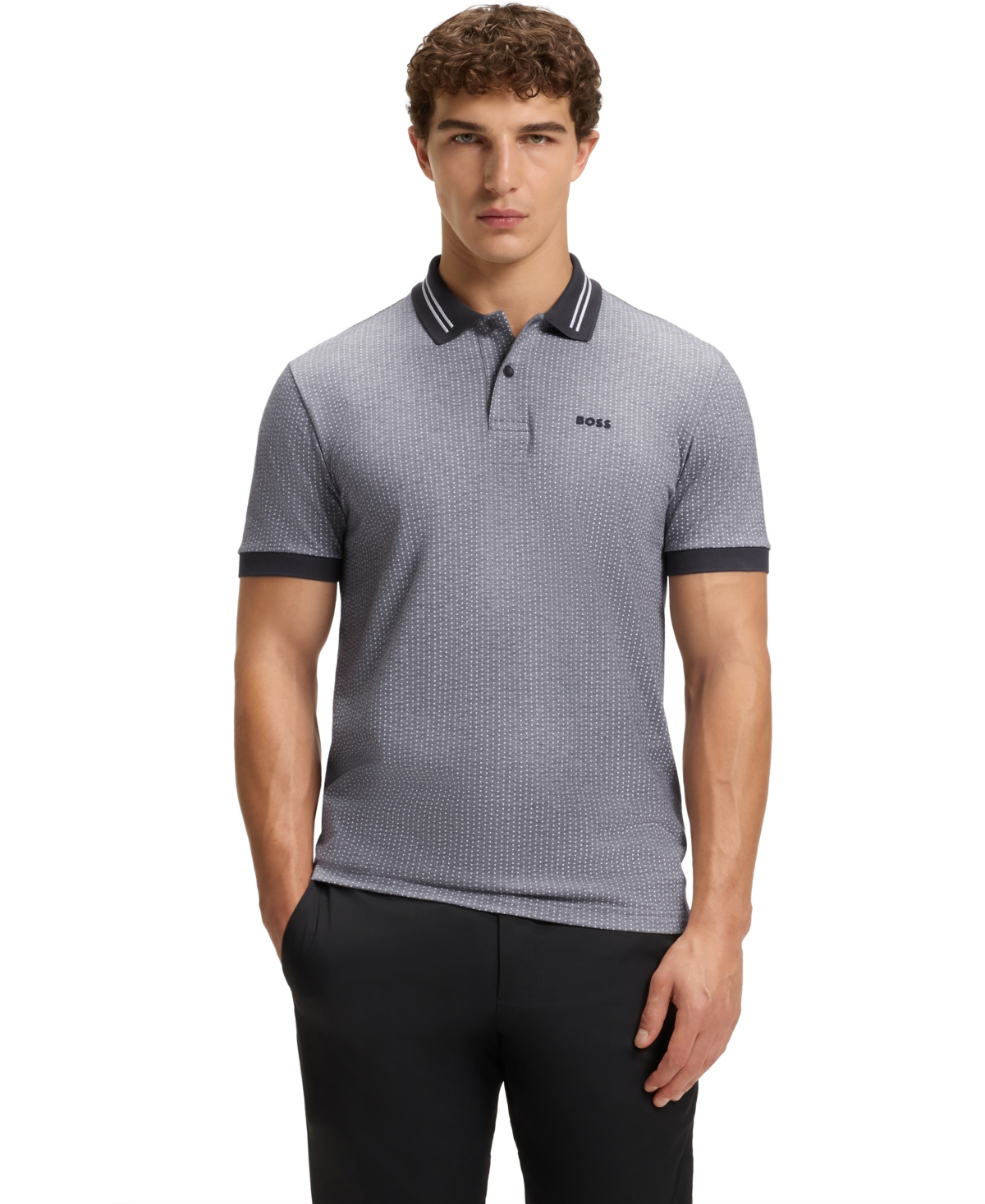 Click here for Boss by Hugo Boss Mens Cotton-Pique Dot Print Polo... prices