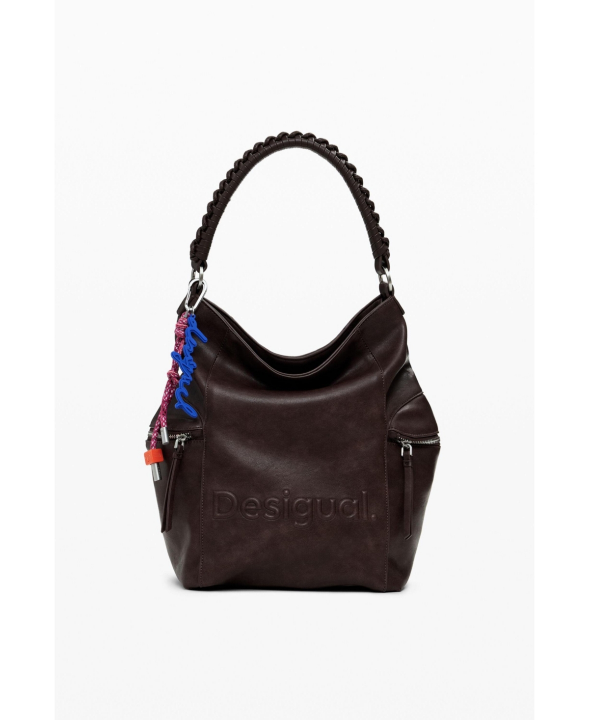 Click here for Desigual Womens Large logo suede-effect backpack -... prices
