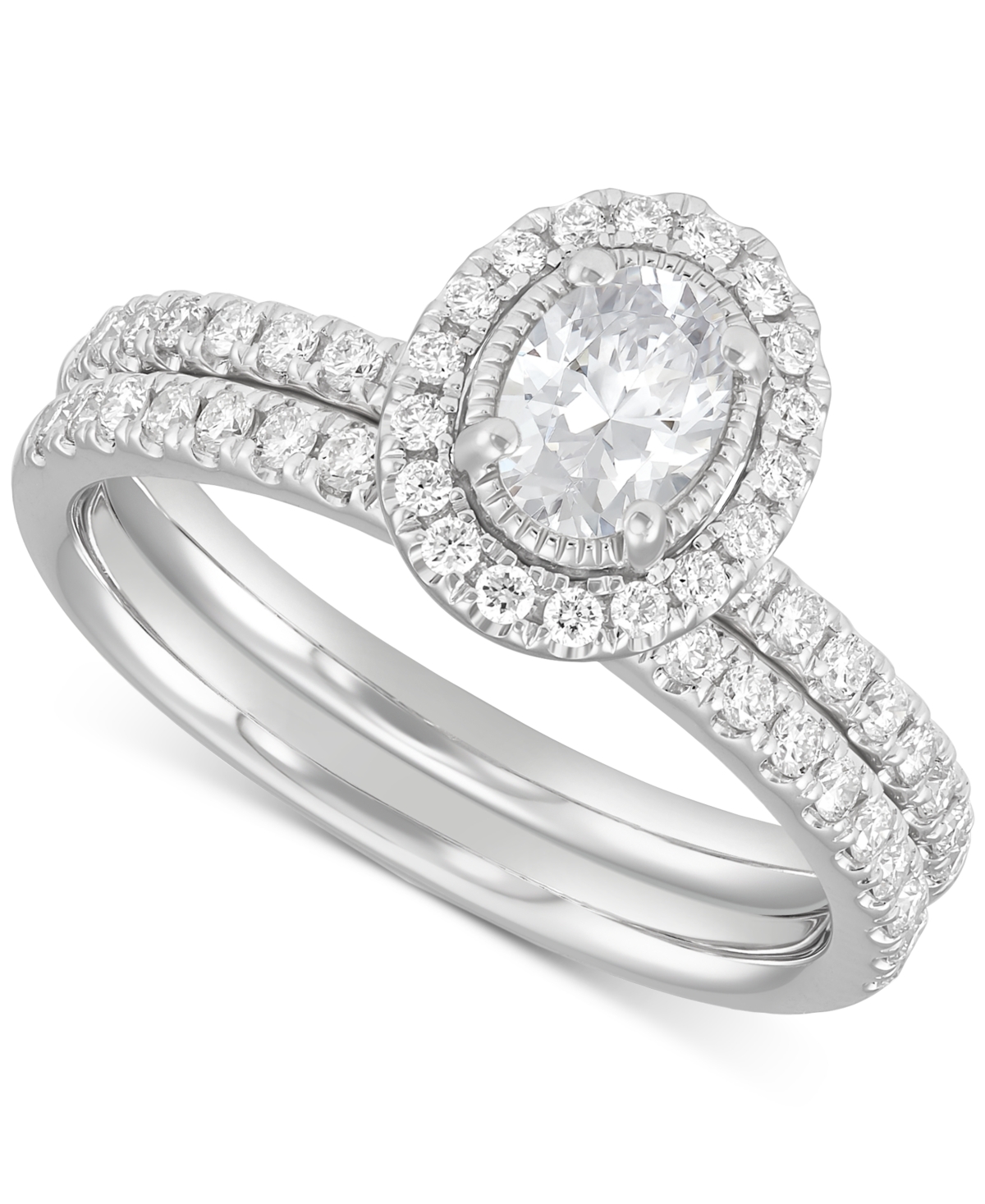 Click here for Diamond Oval Halo Bridal Ring Set (1 ct. t.w.) in... prices