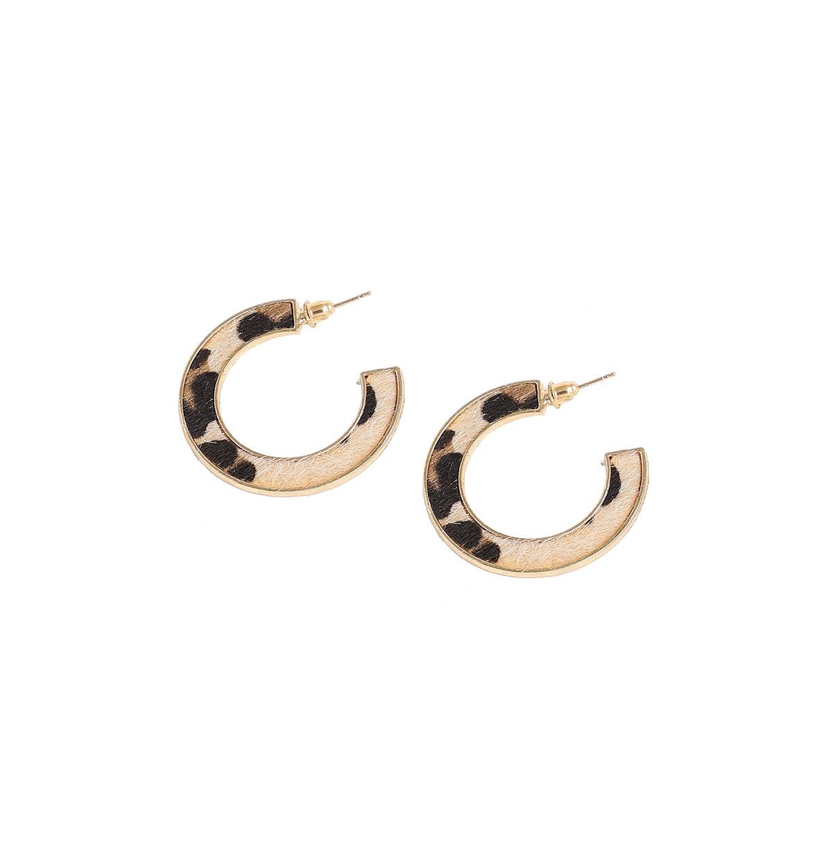 Click here for Sohi Womens Metallic Animal Print Hoop Earrings -... prices