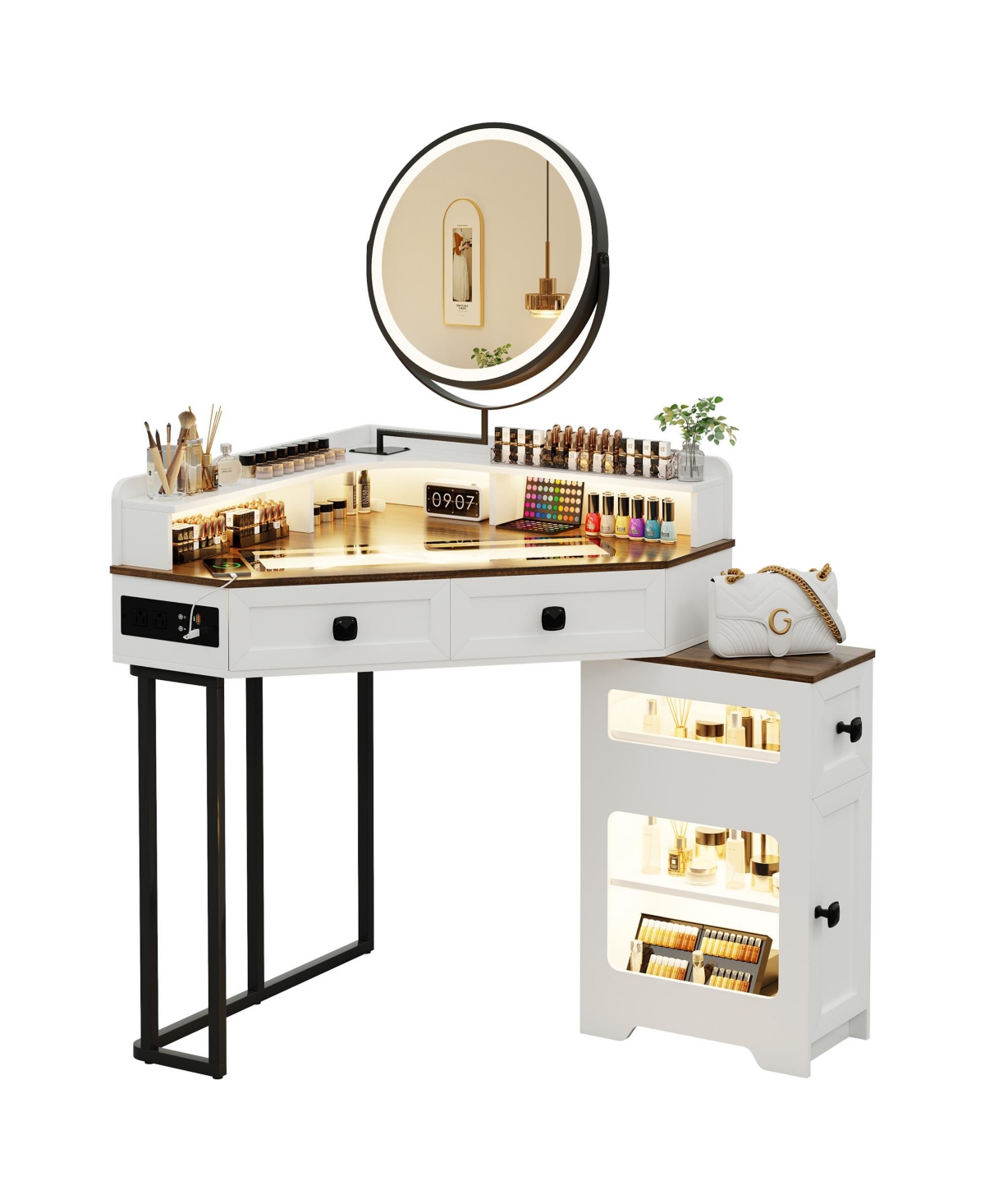 Click here for Vlsrka Farmhouse-style dressing table with mirror... prices