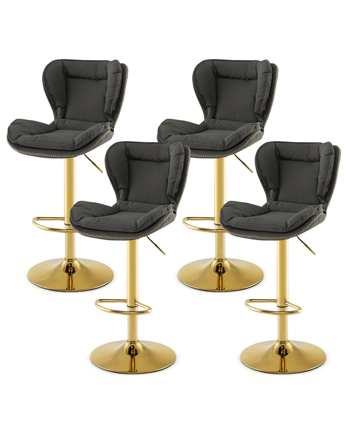 Click here for Gymax Adjustable Bar Stool Set of 4 Leathaire Bar... prices