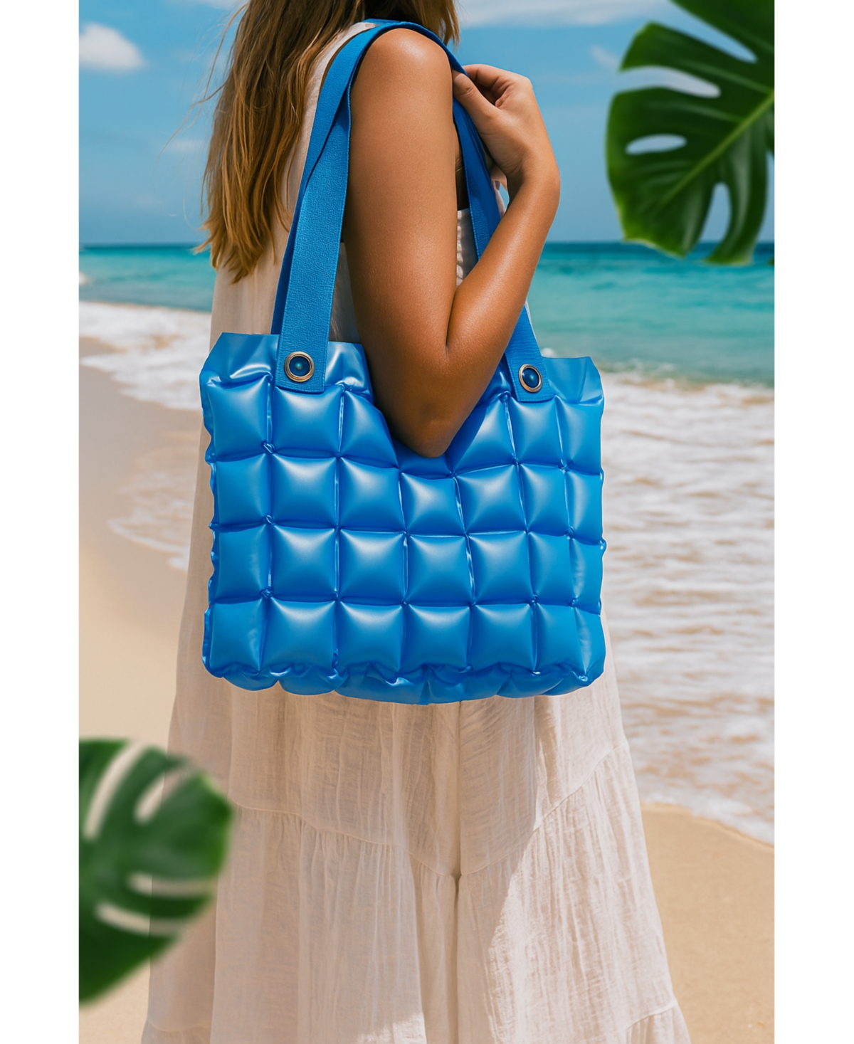 Click here for Clarissa Inflatable Tote Purse - Blue prices