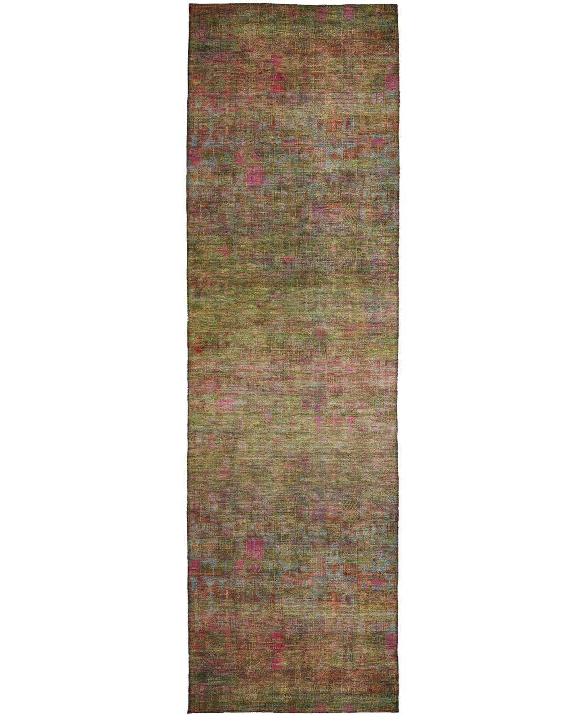 Dalyn Burano BU9 23x76 Runner Area Rug - Green  Pink