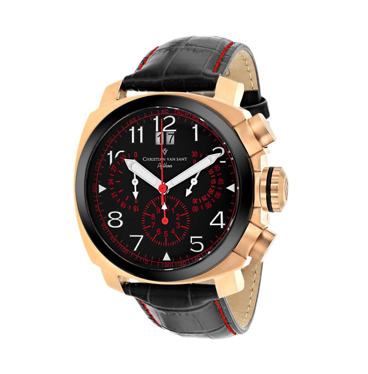 Click here for Christian Van Sant Mens Grand Python Black Dial Wa... prices