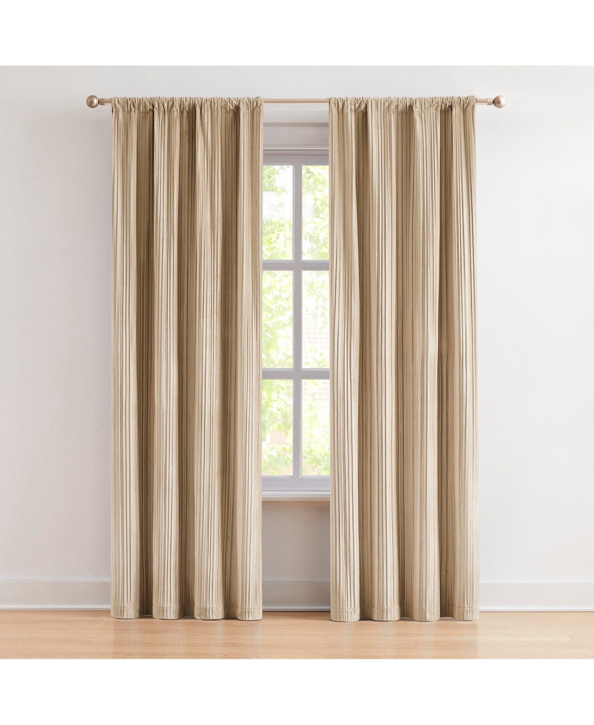Click here for Glam Pleated Velvet Light Filtering Window Curtain... prices