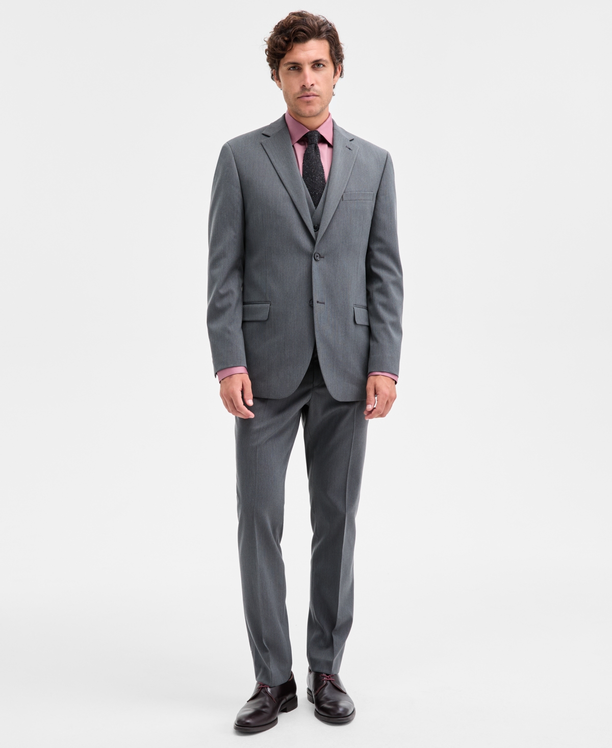 Click here for Dkny Mens Modern-Fit Vested Nested Suit - Gray Pin... prices