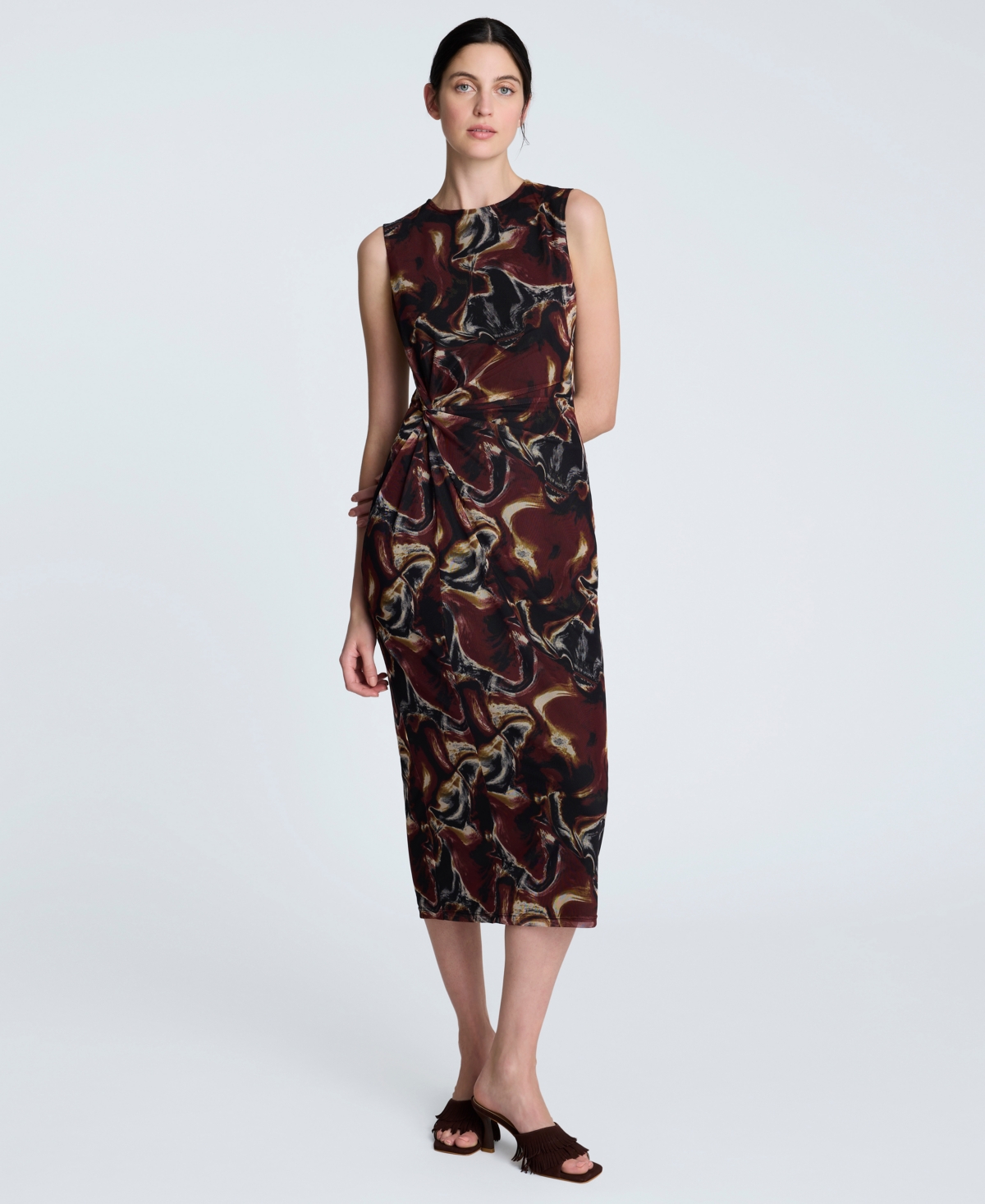 Click here for Kenneth Cole Womens Printed Side-Twist Sleeveless... prices