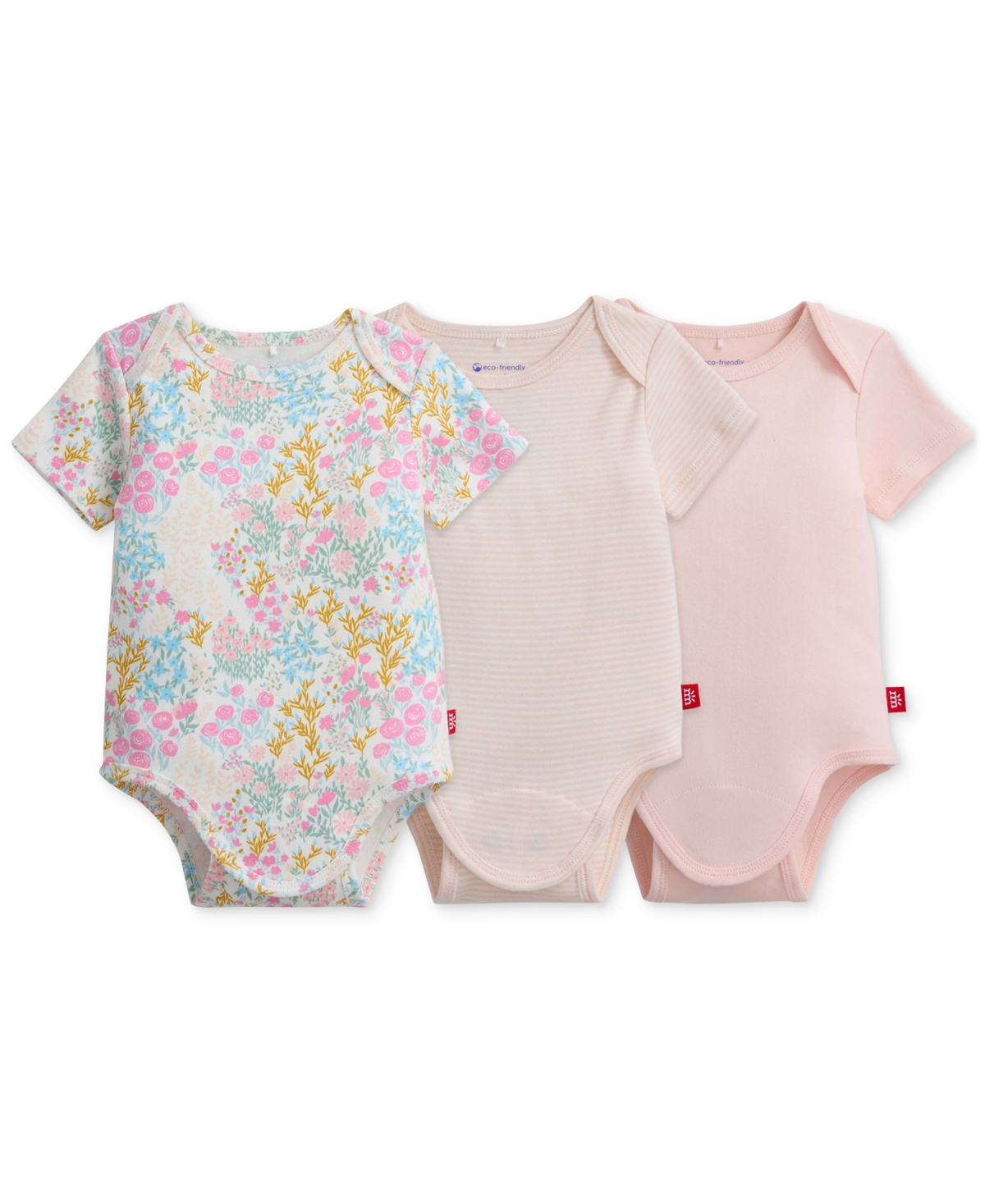Click here for Magnetic Me Baby Cotton Bodysuits  3 Pack - Pink prices