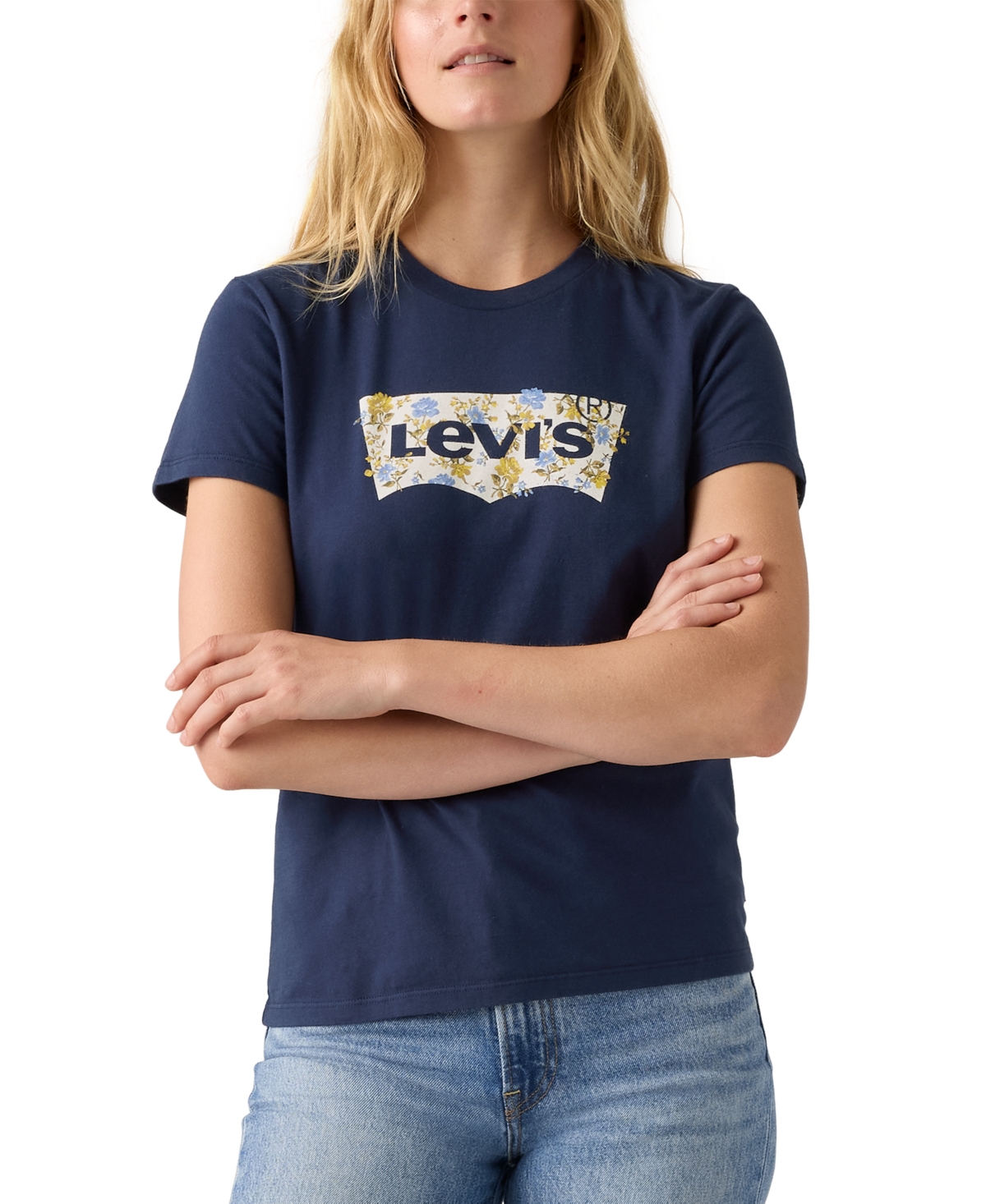 Click here for Levis Womens Perfect Graphic Logo Cotton T-shirt -... prices