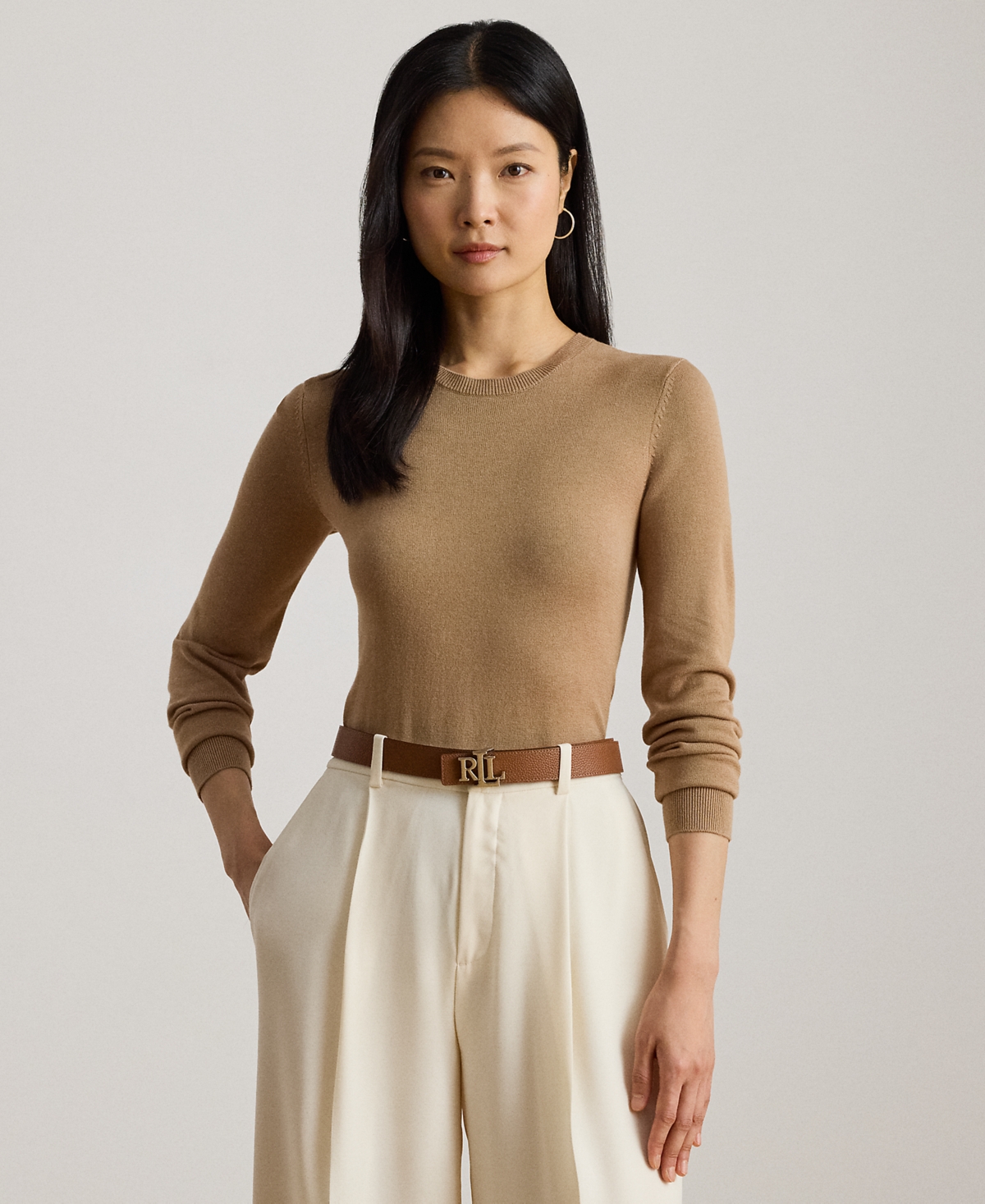 Click here for Lauren Ralph Lauren Petite Cotton-Blend Sweater -... prices