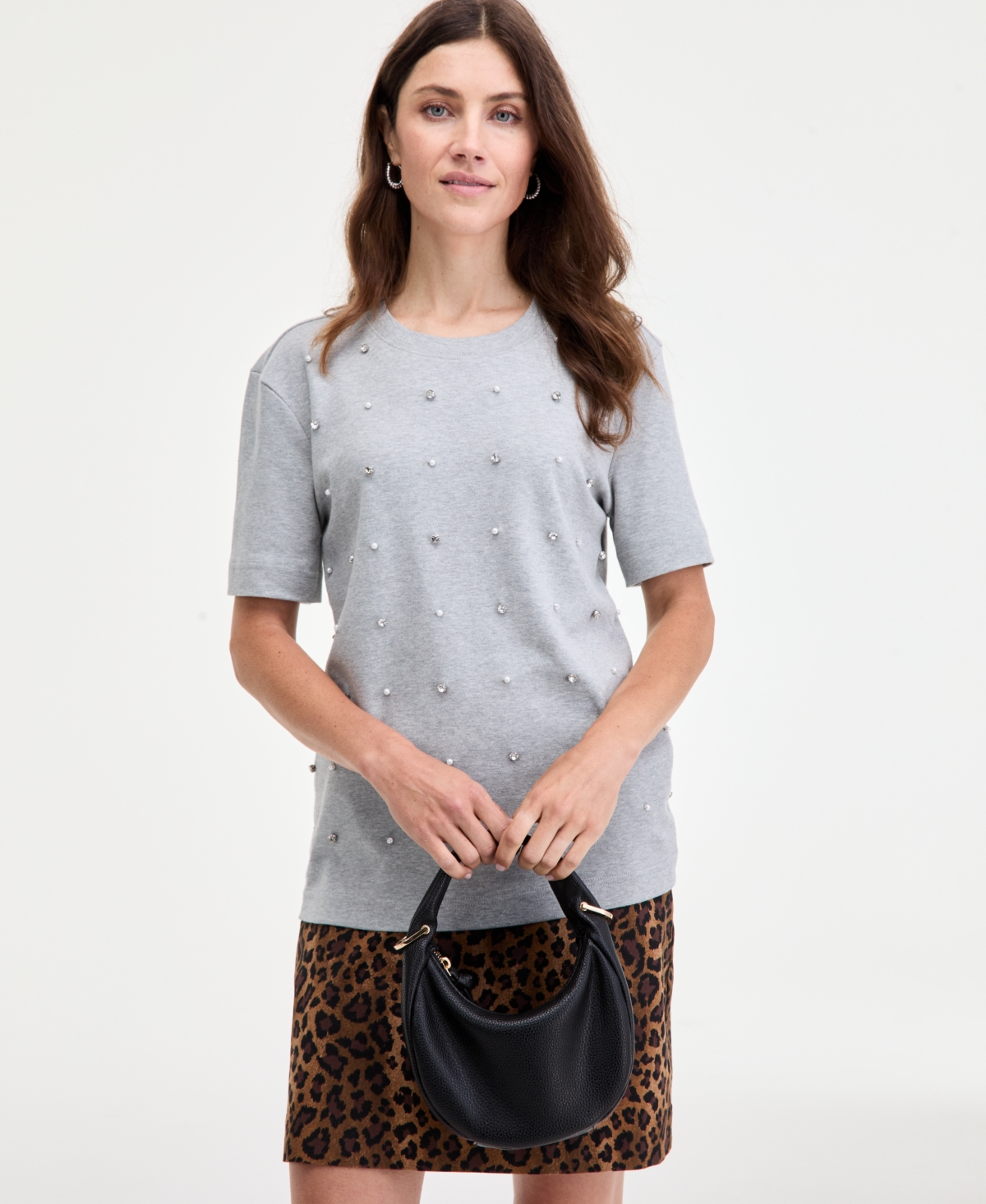 Click here for On 34th Womens Cotton Embellished Short-Sleeve T-S... prices