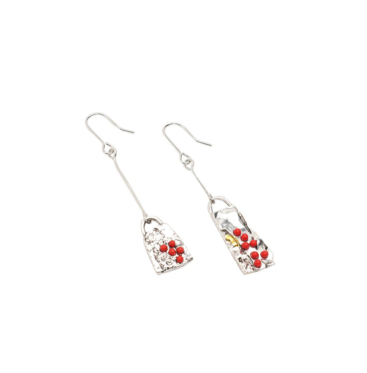 Click here for Sohi Womens Gold Bag Drop Earrings - Silver prices